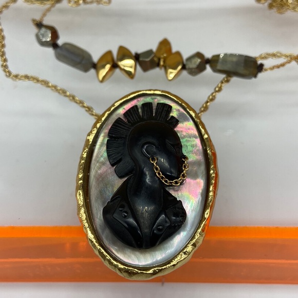 Alexis Bittar | Jewelry | Black Agate Cameo Necklace | Poshmark